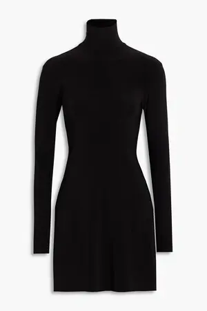 Norma Kamali Stretch-jersey Turtleneck Mini Dress