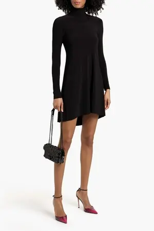Norma Kamali Stretch-jersey Turtleneck Mini Dress