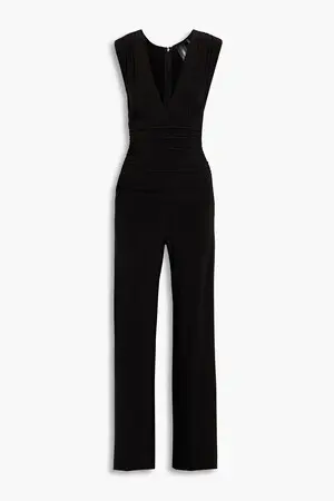 Norma Kamali Ruched Wide-leg Jumpsuit - Black