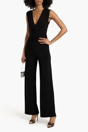 Norma Kamali Ruched Wide-leg Jumpsuit