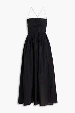 Matteau Cotton And Silk-blend Voile Maxi Dress