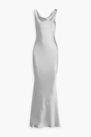 Norma Kamali Maria Draped Gown - Silver