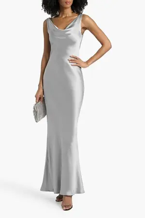Norma Kamali Maria Draped Gown - Silver