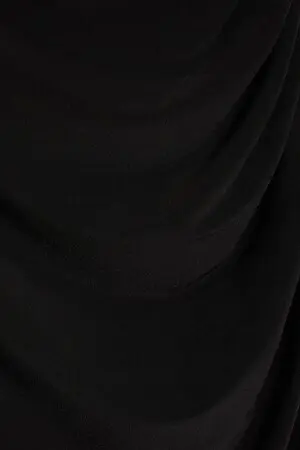 Norma Kamali Asymmetric Stretch-jersey Turtleneck Dress - Black