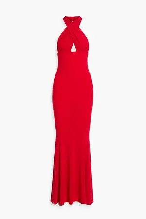 Norma Kamali Stretch-jersey Halterneck Gown - Red