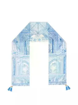 Camilla The Hum Of The Alhambra Tassel-detail Scarf - Blue
