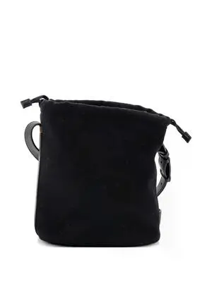 Saint Laurent Rive Gauche Drawstring Embroidered Wool Bucket Bag