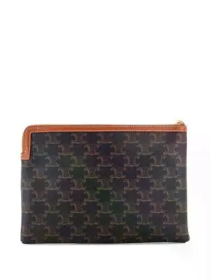 Celine Zip Triomphe Coated Canvas Small Pouch