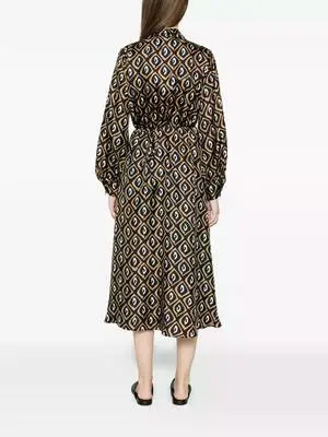 Max Mara Printed Midi Shirt Dress - Black
