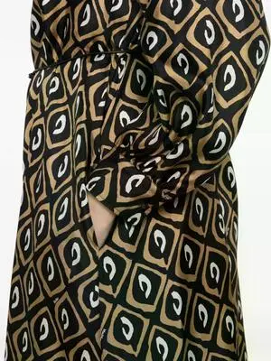 Max Mara Printed Midi Shirt Dress - Black