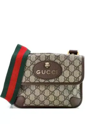 Gucci Neo Vintage Flap Messenger Gg Coated Canvas Small Crossbody Bag - Brown