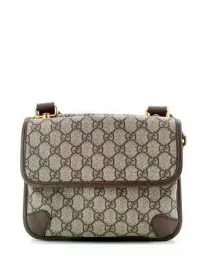 Gucci Neo Vintage Flap Messenger Gg Coated Canvas Small Crossbody Bag - Brown