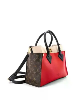 LOUIS VUITTON On My Side Leather With Monogram Canvas Mm Tote Bag - Brown