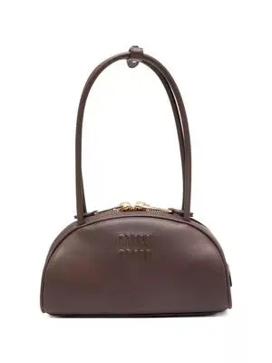 Miu Miu Beau Embossed Leather Tote Bag - Brown