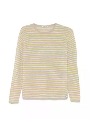 Auralee Striped Cashmere Sweater - Neutrals