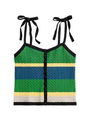 Polo Ralph Lauren Cable-knit Tie-strap Tank Top - Black