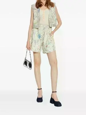 FORTE_FORTE Floral-print Cropped Waistcoat - Neutrals