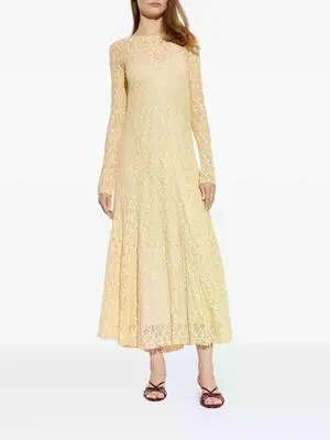 FORTE_FORTE Long-sleeve Lace Midi Dress