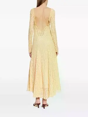 FORTE_FORTE Long-sleeve Lace Midi Dress