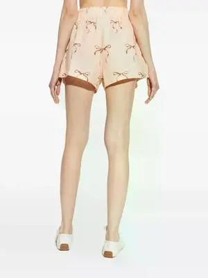 FORTE_FORTE Bow-print Shorts - Neutrals