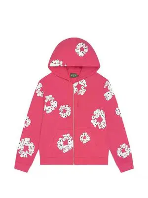 DENIM TEARS Wreath Rhinestone Zip-up Hoodie