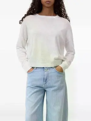 Closed Crew-neck Long-sleeve Sweatshirt - White