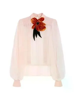Women's Cuffed Organza Blouses