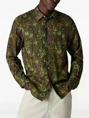 Paul Smith Lyocell 'lucky Charm' Print Shirt - Brown