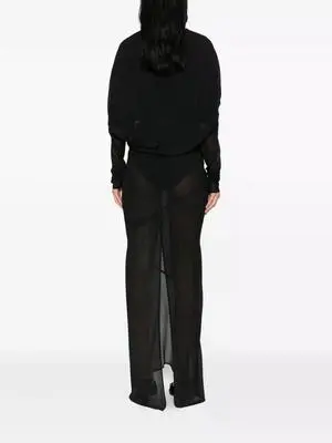 ENTIRE STUDIOS Sheer Panel V-neck Maxi Wrap Dress