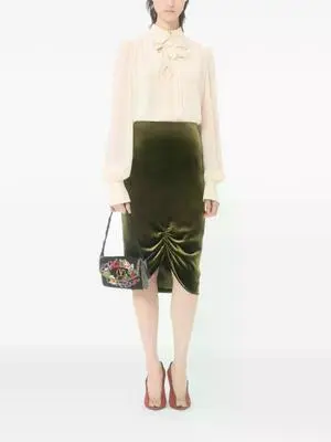 Valentino Garavani Embroidered Crepe De Chine Blouse - Neutrals
