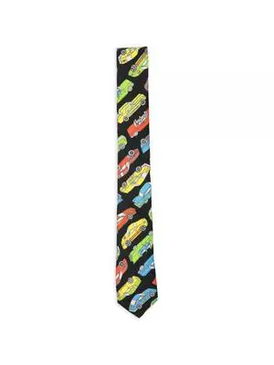Moschino Car-print Neck Tie - Black