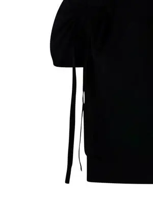 NUDE Gathered-sleeve T-shirt - Black