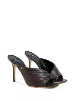Elisabetta Franchi Leather Stiletto Sandals - Brown