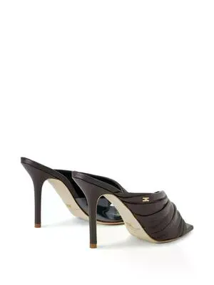 Elisabetta Franchi Leather Stiletto Sandals - Brown