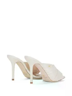Elisabetta Franchi Leather Stiletto Sandals - Neutrals