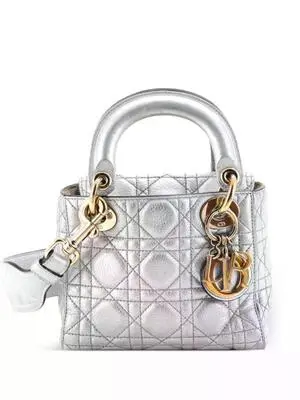 Dior Lady Mini Satchel Bag - Silver