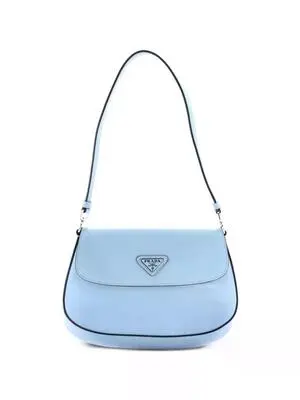 Prada Cleo Flap Shoulder Bag Spazzolato Leather - Blue