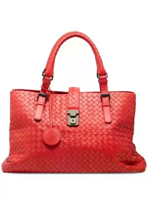 Bottega Veneta 2012-2026 Medium Nappa Intrecciato Roma Tote Bag - Red