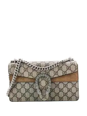 Gucci Dionysus Small Shoulder Bag Gg Coated Canvas With Embellished Metal - Brown