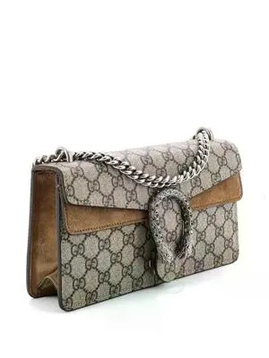 Gucci Dionysus Small Shoulder Bag Gg Coated Canvas With Embellished Metal - Brown