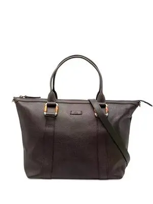 Gucci Leather Bamboo Satchel - Brown