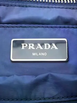 Prada 2013-2026 Tessuto Stampato Flower Tote Bag - Blue