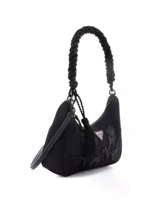 Prada Re-edition Embellished Tessuto Shoulder Bag - Black
