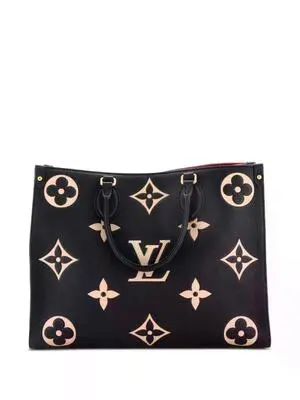 LOUIS VUITTON Onthego Mm Tote Bicolor Monogram Empreinte - Black