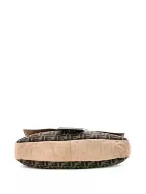 Fendi Baguette Zucca And Pequin Canvas Shoulder Bag - Brown