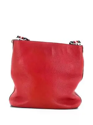 Prada Logo Bucket Messenger Bag - Red