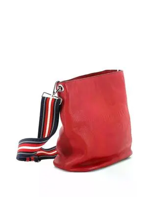 Prada Logo Bucket Messenger Bag - Red