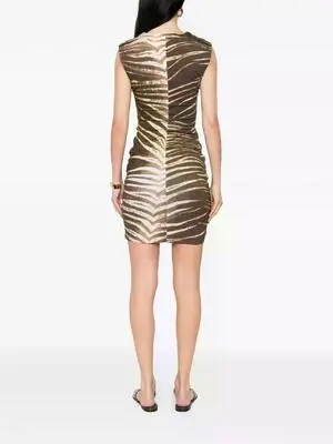 Just Cavalli Zebra-print Ruched Mini Dress