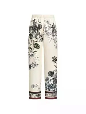 Dolce & Gabbana Floral Print Twill Vanity Trousers - Neutrals