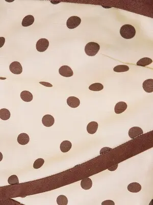Posse Bowie Cropped Strapless Polka-dot Linen And Cotton-blend Top - Neutrals